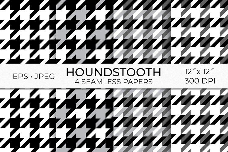 Houndstooth Seamless Patterns | Plaid Digital Papers