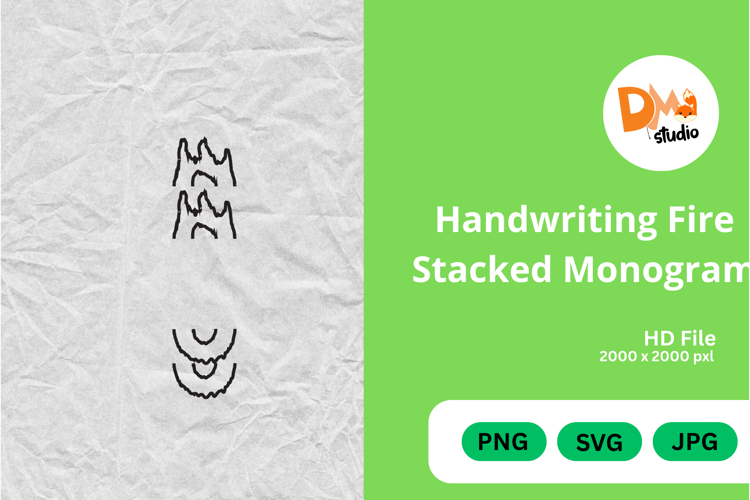 Handwriting Fire Stacked Monogram (5891192)
