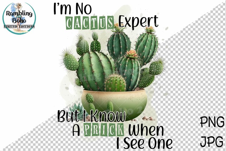 Sassy Cactus Pun Funny Plant Sublimation Png