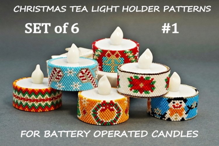 Battery Operated Candle Patterns Set Christmas Tea Light