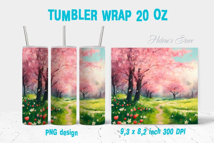 Spring tumbler | Spring garden tumbler| Floral (3381110)