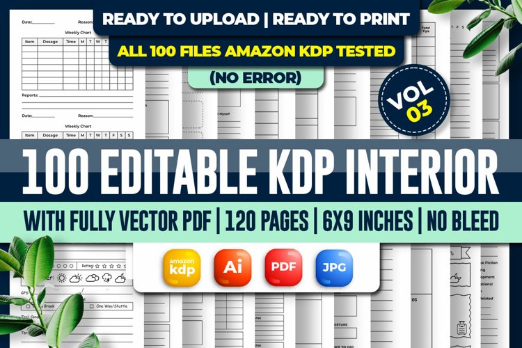 Mega Editable KDP Interior Bundle Vol 03 (2197651)