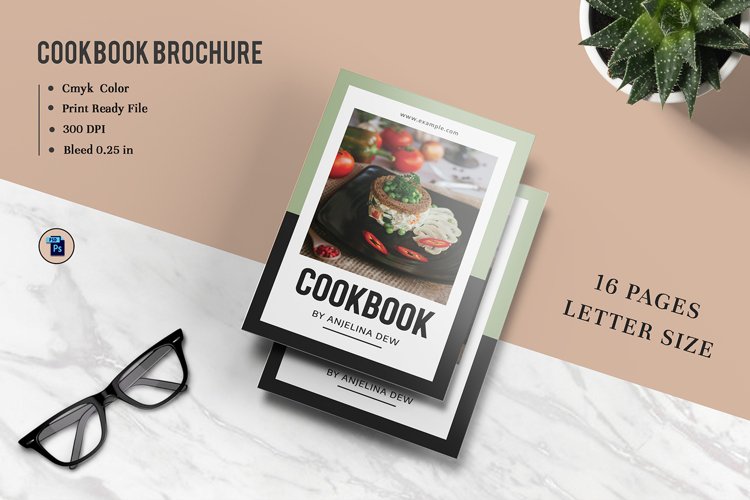 Cookbook / Recipe Book Template, Photoshop Template