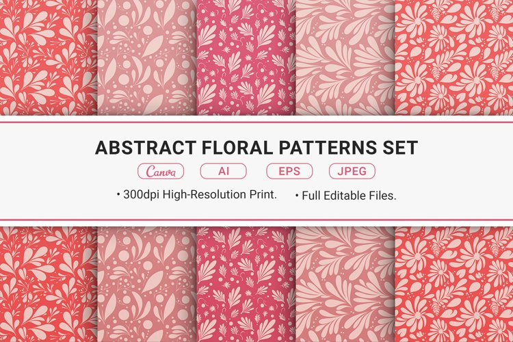 Abstract Floral Patterns Set (3703599)