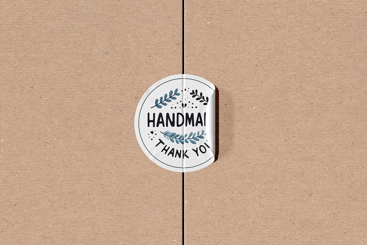 Round Curled Sticker Mockup