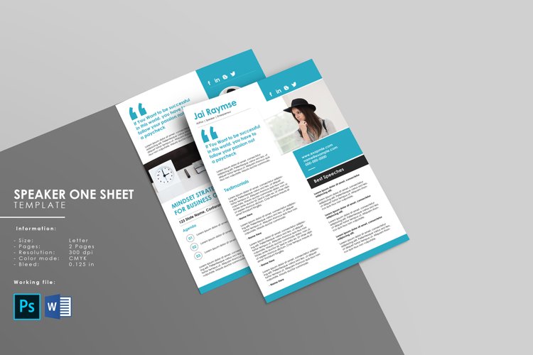 Speaker One Sheet Flyer Template