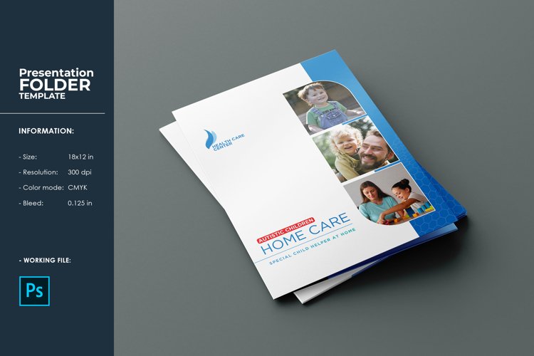 Children Care Presentation Folder Photoshop Template
