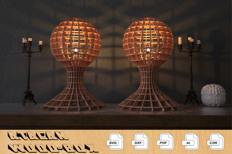 Wood Table Light Chandelier / Table top lampshade Laser cut