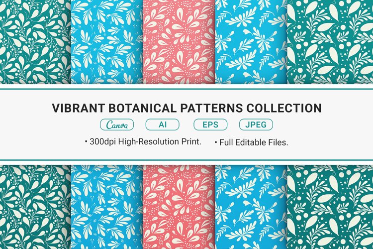 Vibrant Botanical Patterns Collection