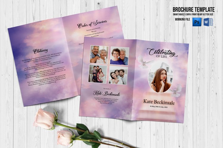 Heaven Dove Funeral Program Template, Word and Photoshop (2168311 ...