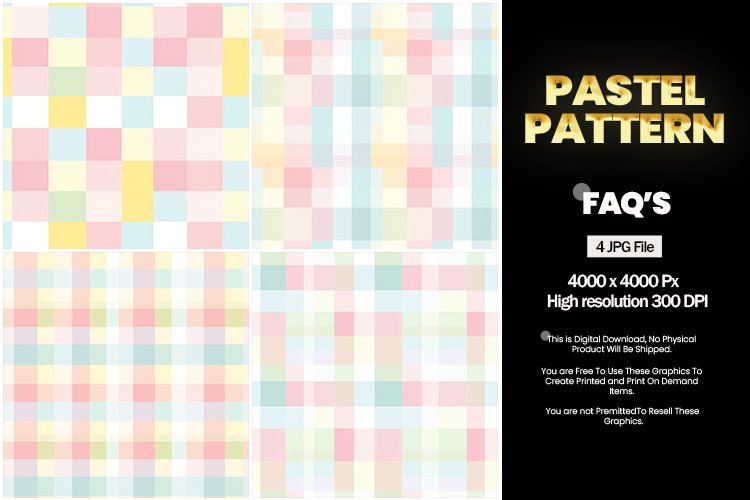 Pastel Pattern Square Coaster - 04 Variations