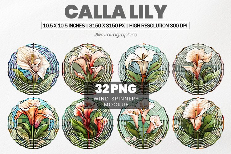 Calla Lily Wind Spinner Sublimation Bundle