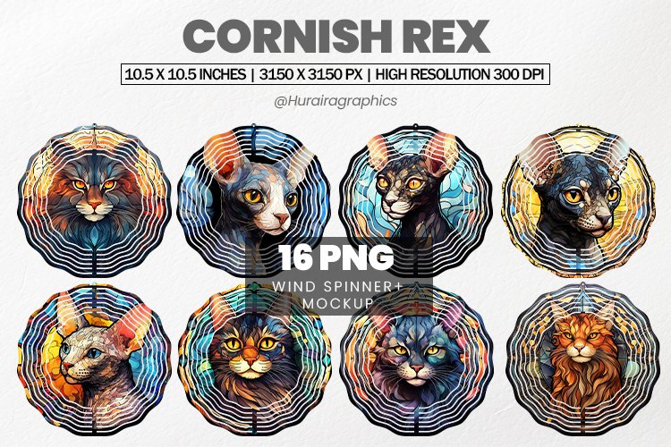 Cornish Rex Wind Spinner Sublimation Bundle