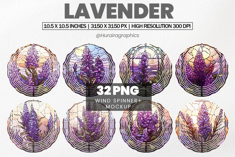 Lavender Wind Spinner Sublimation - 32 Variations