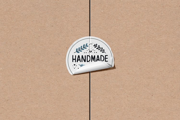 Round Sticker with a Curled Edge Mockup