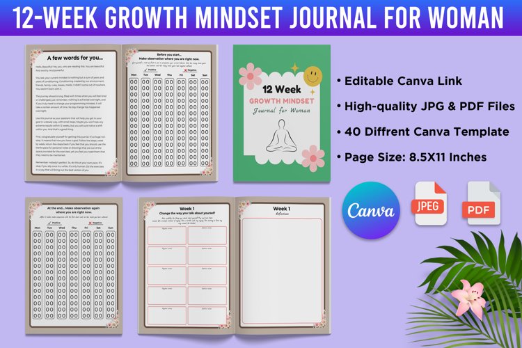 12-Week Growth Mindset Journal for Woman
