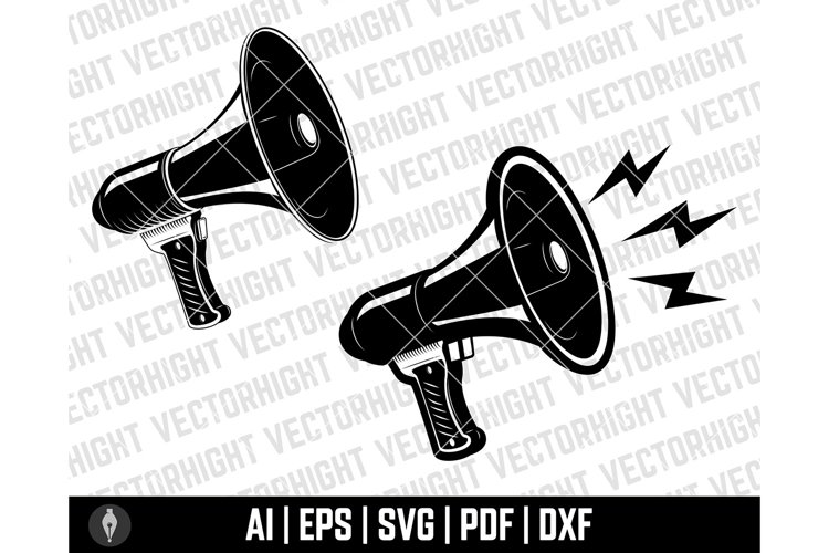 Megaphone SVG, Megaphone Shape Ai, Eps, Pdf, dxf. Megaphone