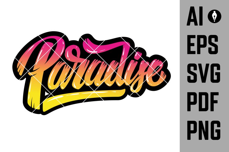 Paradise. Lettering phrase isolated on white (1657434)