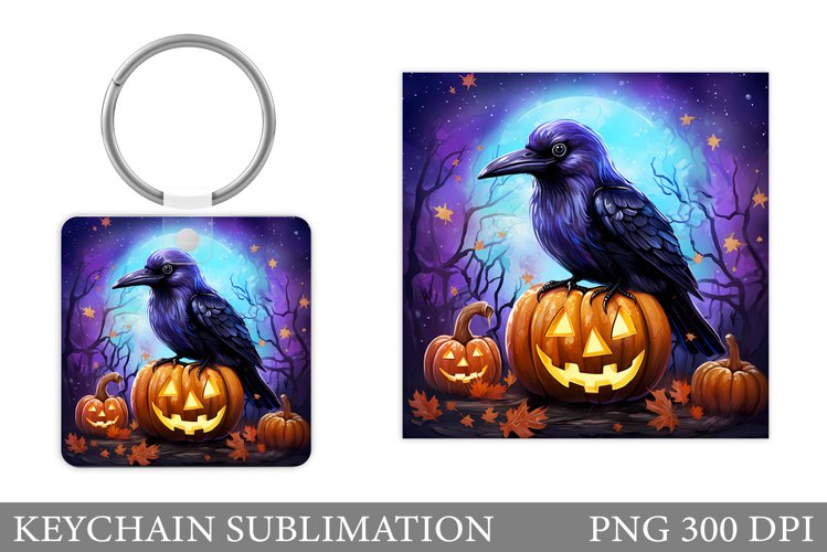 Raven Halloween Keychain. Halloween Raven Keychain Design