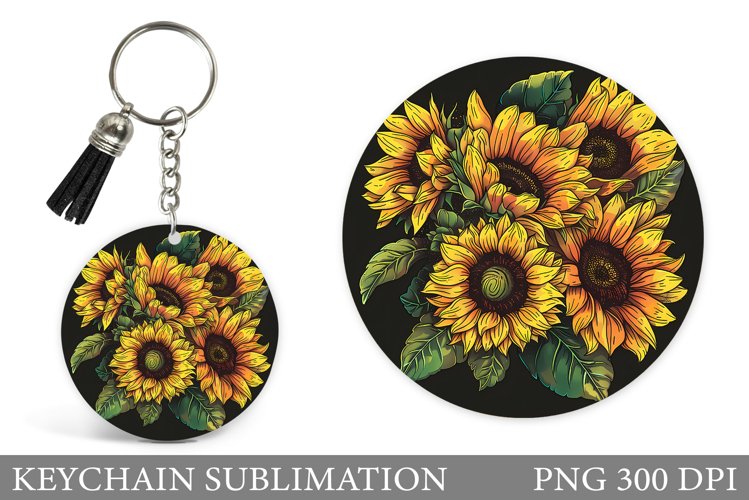 Sunflowers Keychain Sublimation. Sunflowers (3878744)