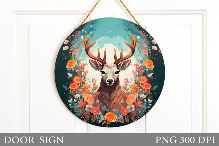 Deer Door Sign Sublimation. Summer Door Sign Design