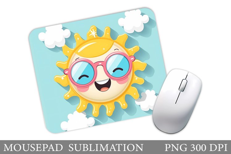 Positive Sun Mouse Pad. Cute Sun Mouse Pad (3952541)