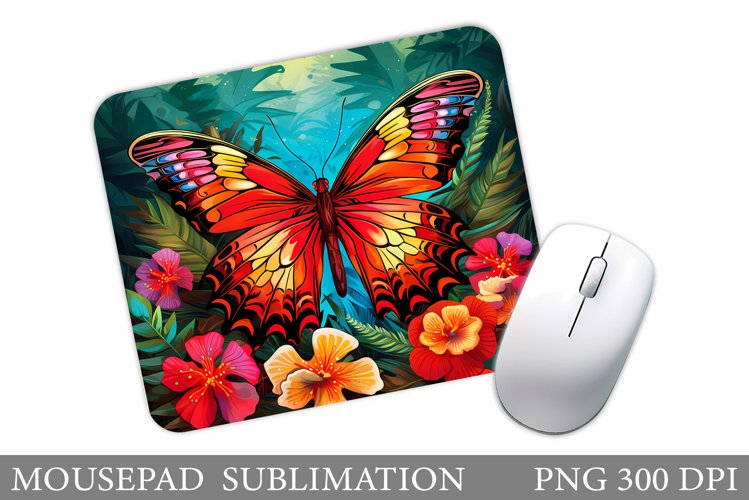 Butterfly Mouse Pad Design. Flowers Mouse Pad (3951833)