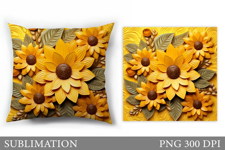 Floral Sublimation. 3D Flowers Pillow Sublimation