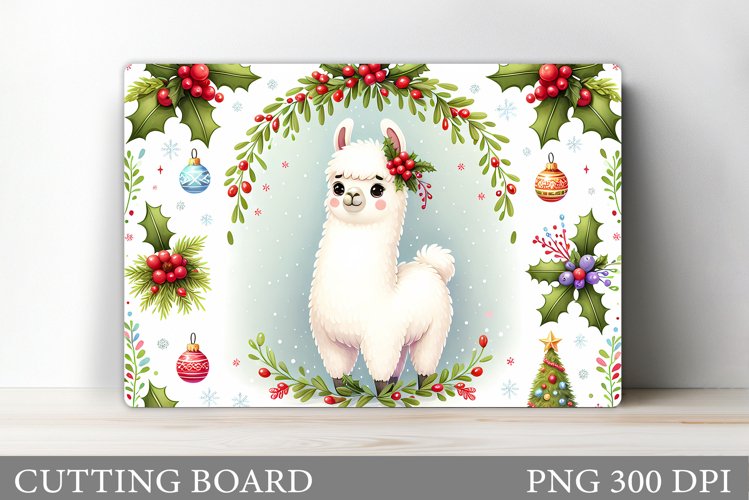 Christmas Lama Cutting Board. Christmas Cutting (4932039)