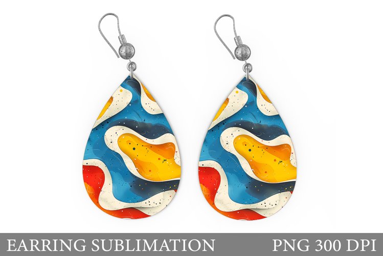 Abstract Earring Sublimation. Teardrop Abstract (3943344)