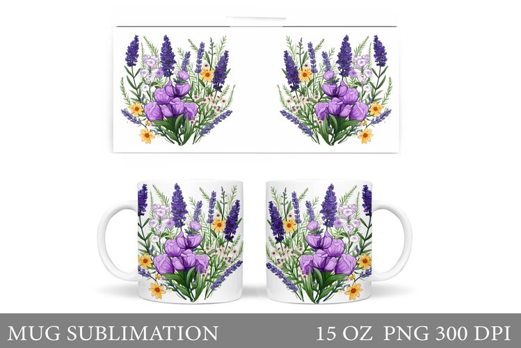 Lavender Mug Sublimation. Flowers Mug Design (3935435)