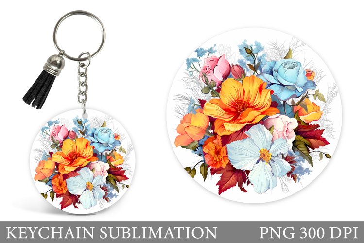 Flowers Keychain Design. Floral Keychain (3849298)