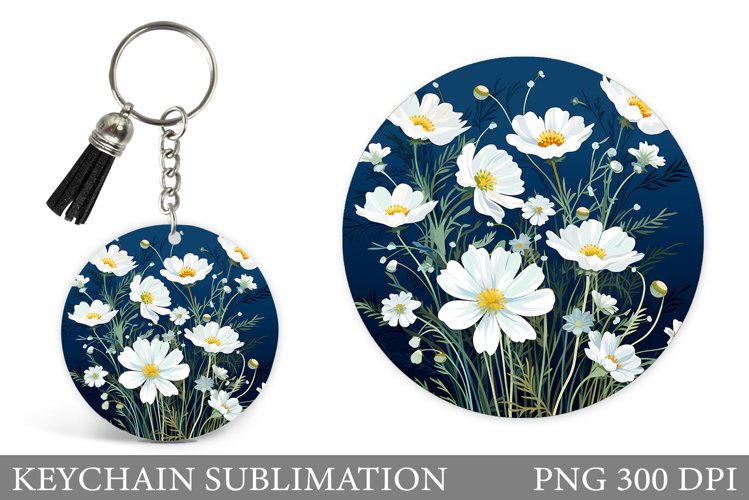 Flowers Keychain Design. Floral Keychain (4055003)