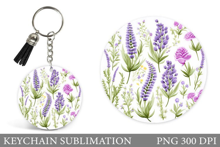 Lavender Keychain Design. Flowers Keychain (3878708)