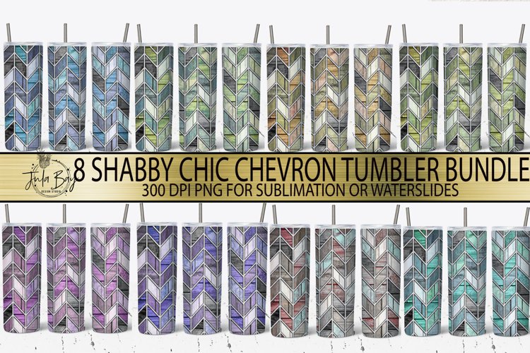 Chevron Skinny Tumbler Bundle Shabby Chic farmhouse (1215198 ...