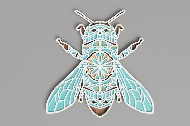 Insect laser cut file - Bee Mandala