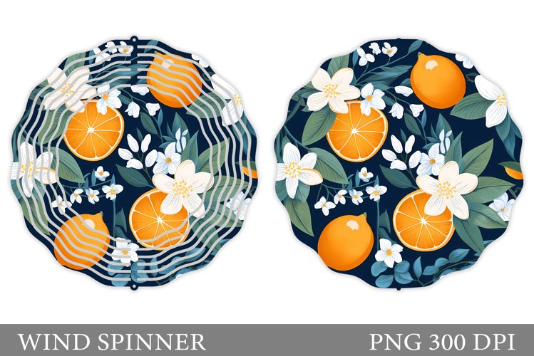 Orange Wind Spinner Design. Citrus Wind Spinner Sublimation