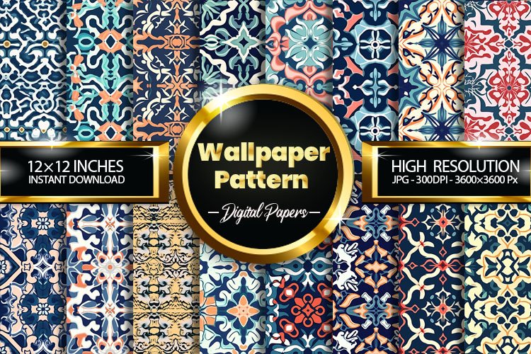 Wallpaper Pattern Digital Papers, Pattern Design (2856506)