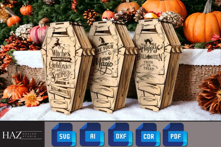 3mm Coffin Svg Laser Cut Files - Halloween Themed Coffin Box