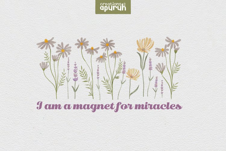 Floral "I AM" Affirmation Quotes T-Shirt Design 02