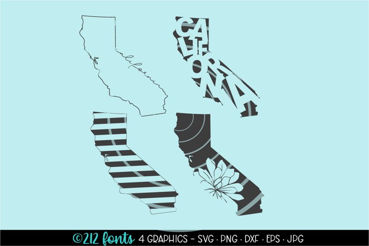 4 - California State Map Graphic Cut File DXF PNG JPG SVG (316571 ...