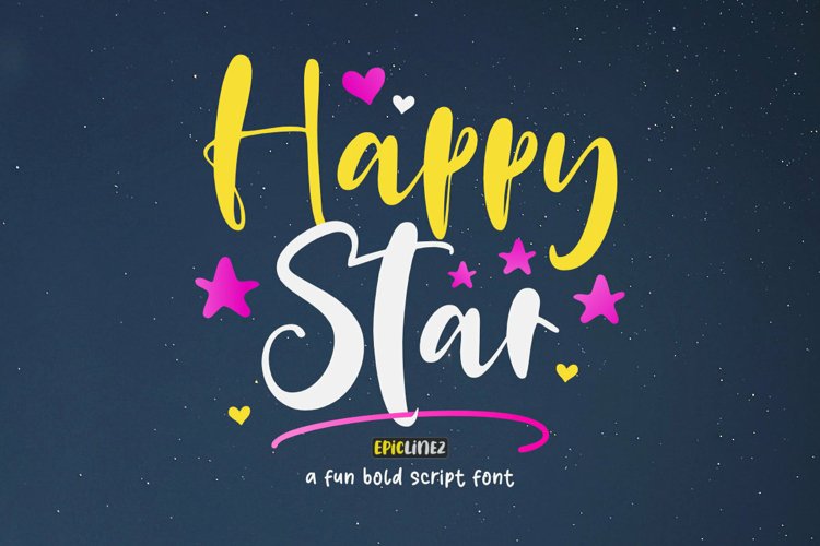 Happy Star - A Fun Bold Script Font (1342328) | Handwritten | Font Bundles