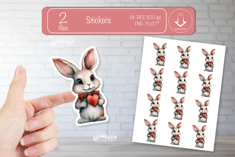 Valentine Cute Baby Animal Stickers Printable (6492413)