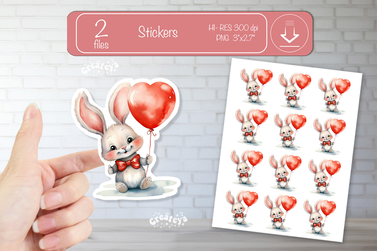 Valentine Cute Baby Animal Stickers Printable (6492414)