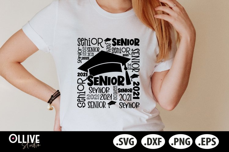 Senior 2021 Word Art SVG- Graduation SVG (534474) | SVGs | Design Bundles