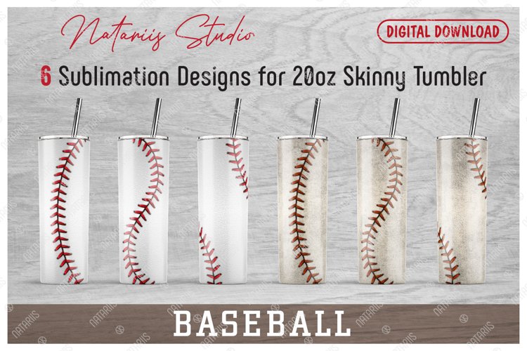 6 Realistic Baseball Patterns for 20oz SKINNY TUMBLER. (1201212 ...