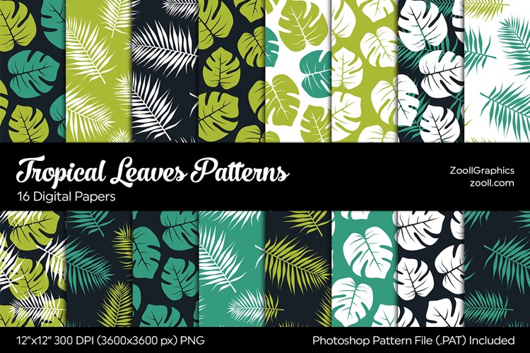 Tropical Leaves Digital Papers (89226)