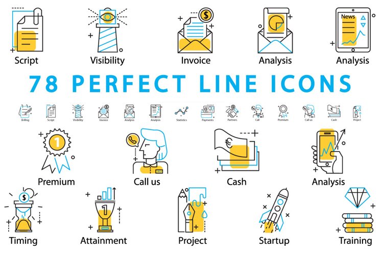 78 PERFECT LINE ICONS