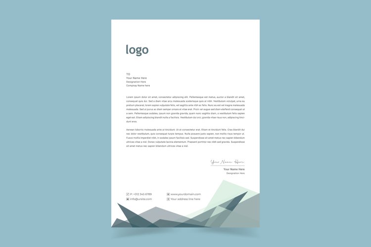Polygonal Letterhead design with multicolor (1675803)