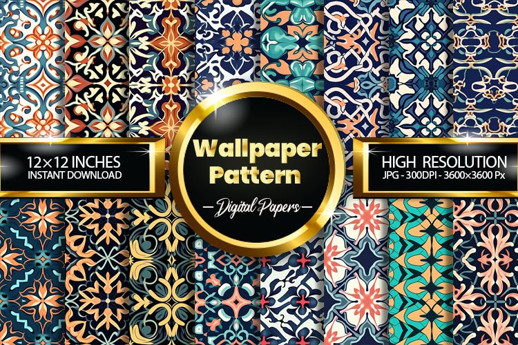 Wallpaper Pattern Digital Papers, Pattern Design (2856508)